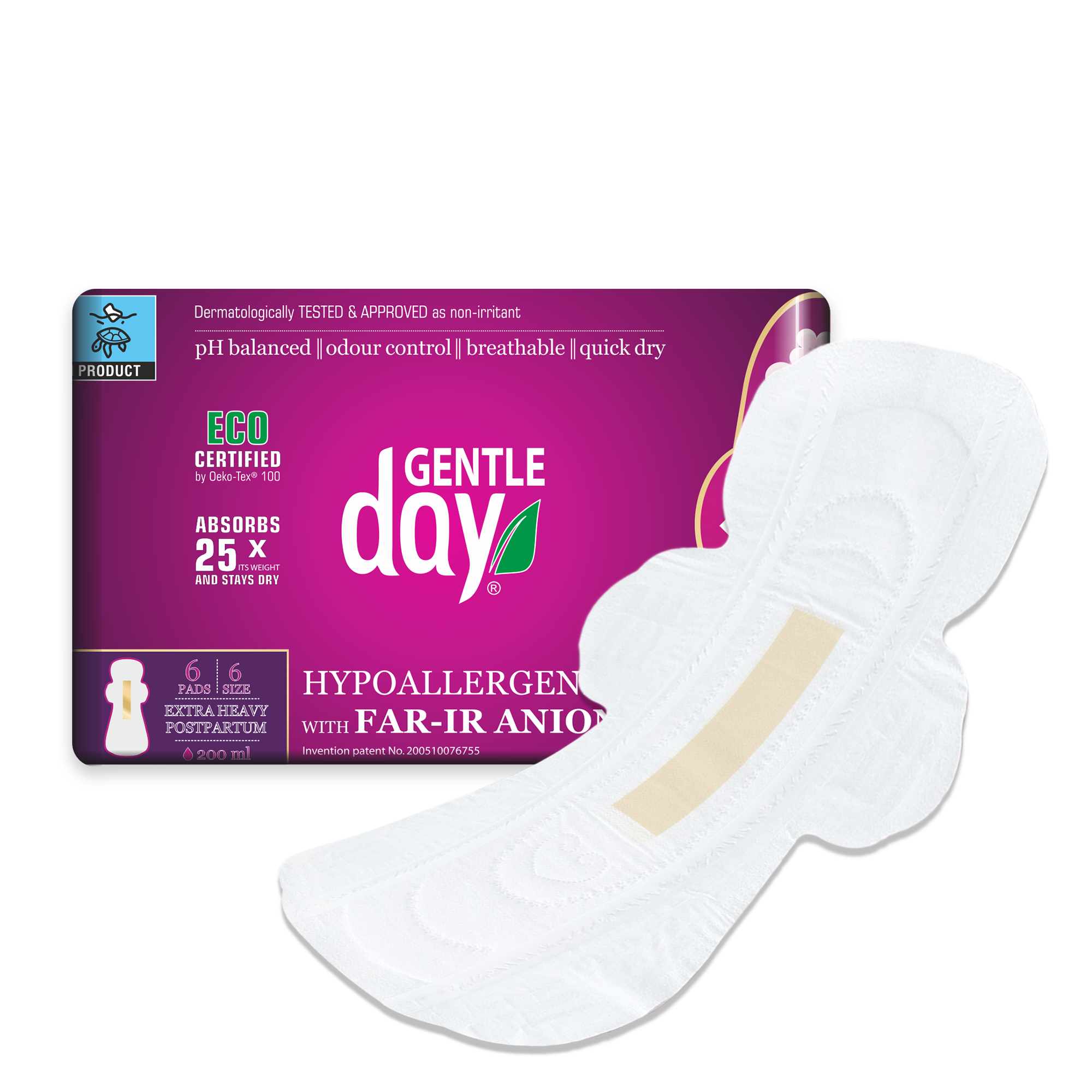 Organic Extra Heavy / Postpartum pads with FAR-IR ANION strip – Gentle ...